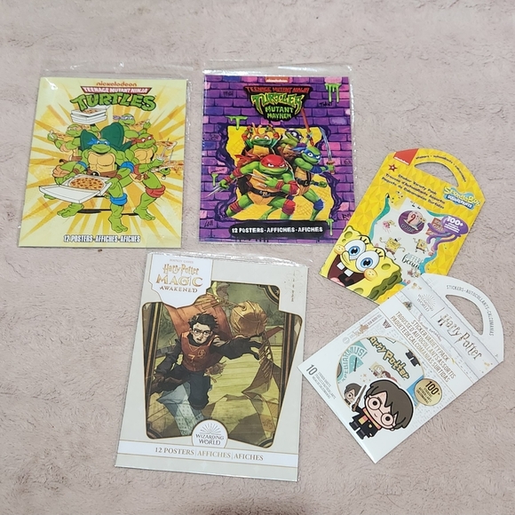 Other | Lot Of Posters Decals New Harry Potter Spongebob Ninja Turtles ...